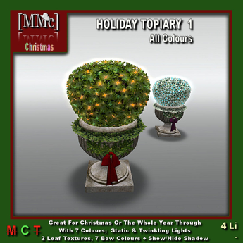 Second Life Marketplace - [MMc] Holiday Topiary 1 - All Colours